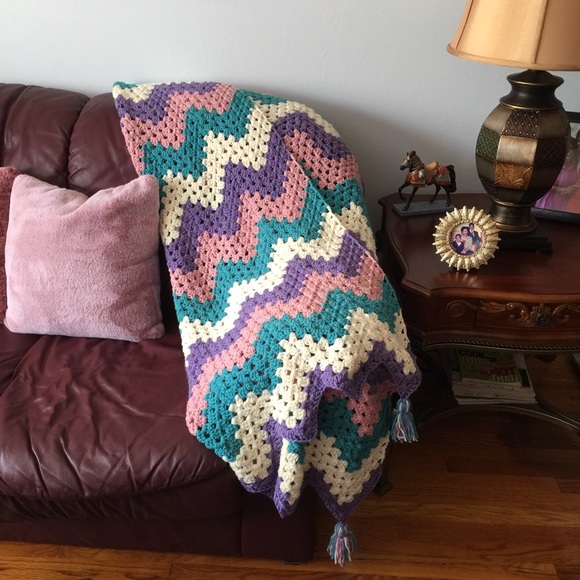 Bedding | New Handmade Ripple Granny Square Afghan Blanket | Poshmark